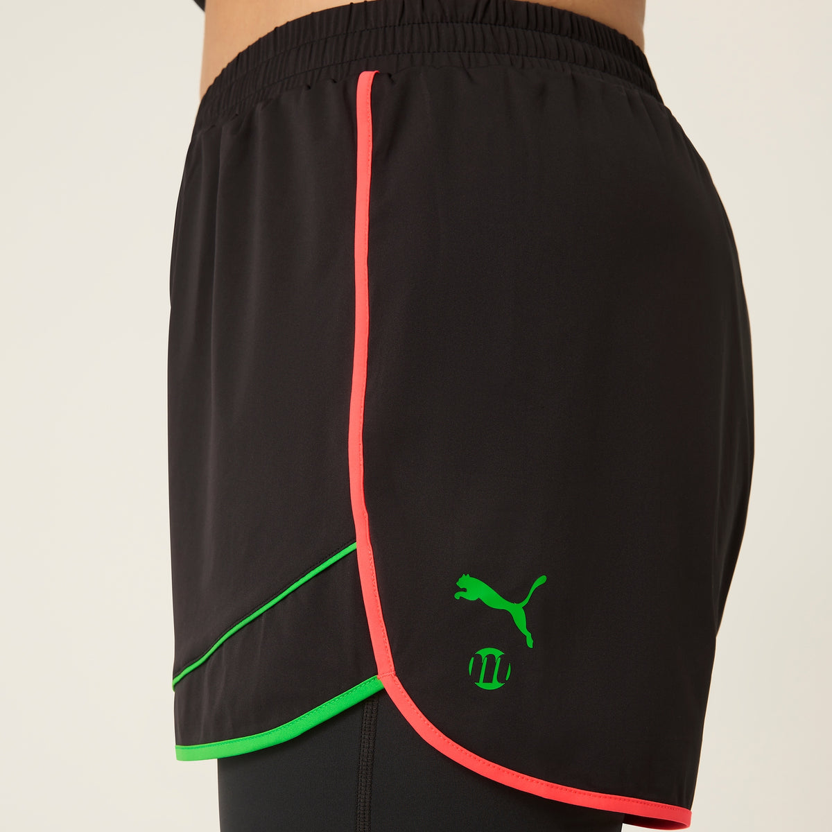 Period Puma X Modibodi 2 in 1 Active Short - Moderate in Black/Fire ...