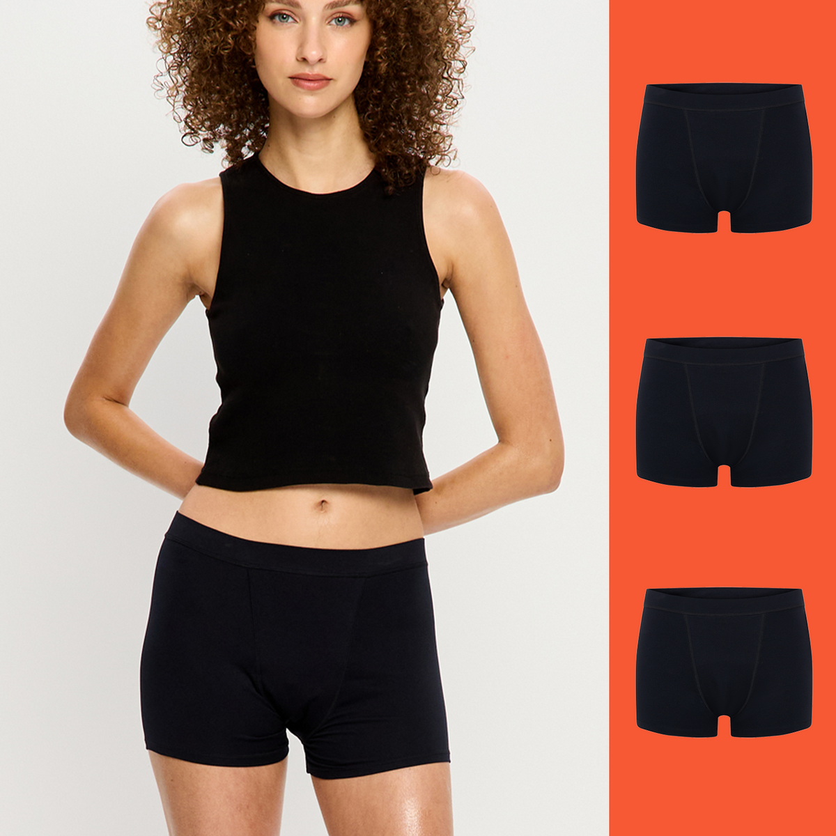 Period Soft Stretch Seamless Boyshort 3 Pack - Super in Black ...
